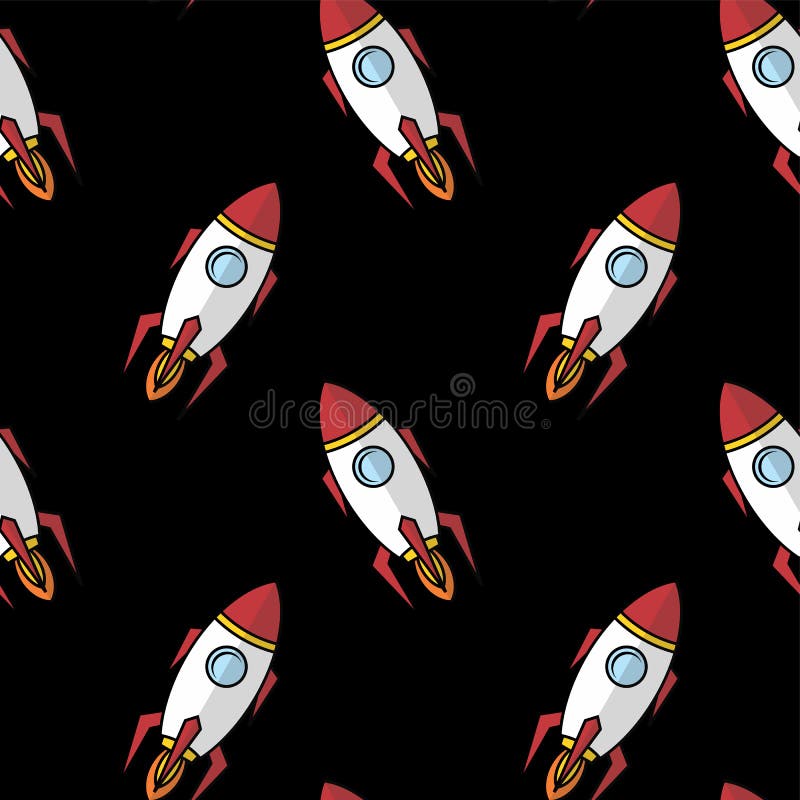 Space Ship Rocket Shuttle Cartoon Art Stock Vector - Illustration of ...