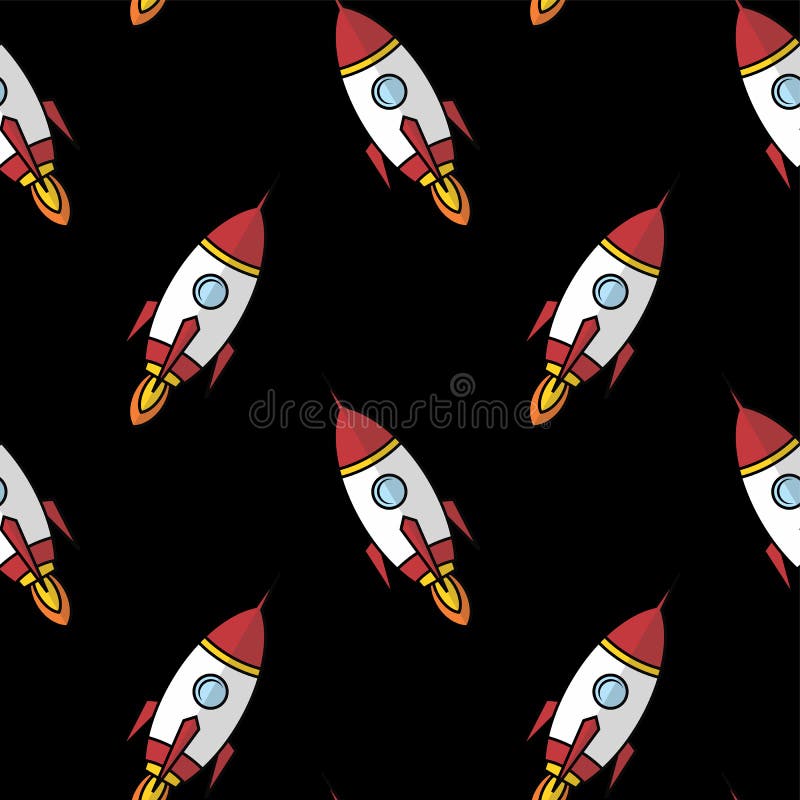 Space Ship Rocket Shuttle Cartoon Art Stock Vector - Illustration of ...