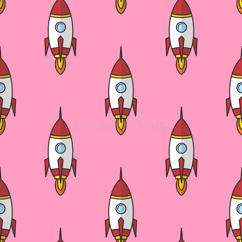 Space Ship Rocket Shuttle Cartoon Art Stock Vector - Illustration of ...