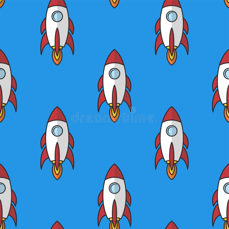 Space Ship Rocket Shuttle Cartoon Art Stock Vector - Illustration of ...