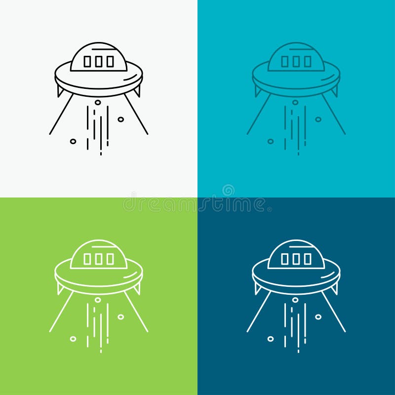 Space Ship, Space, Ship, Rocket, Alien Icon Over Various Background ...