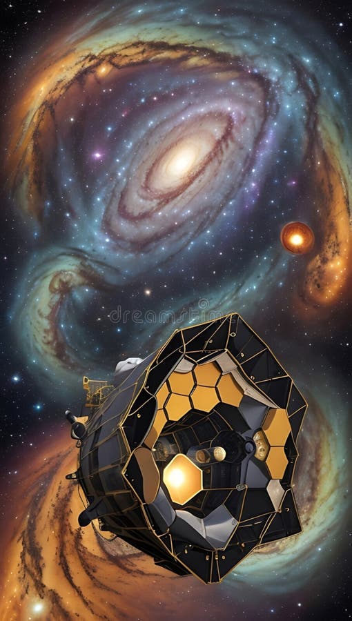 A Space Ship is a Spiral that Has a Star on it Stock Illustration ...