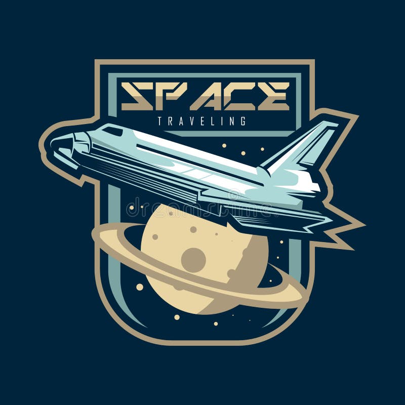 Space Ship Vector Illustration Design Emblem Stock Vector ...