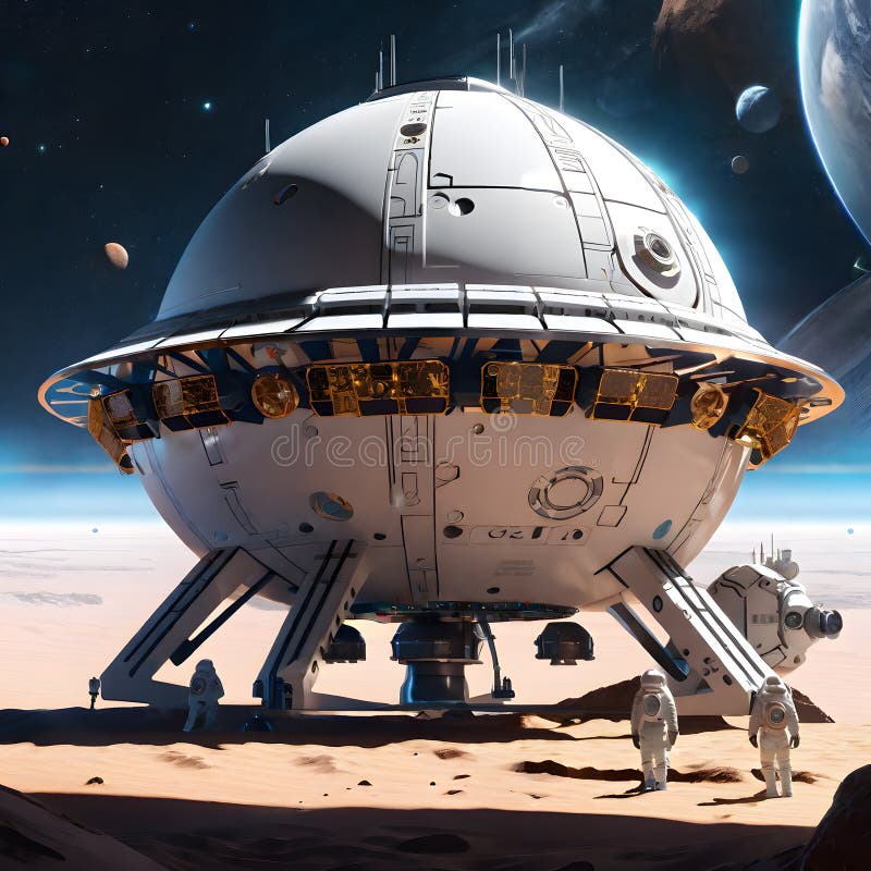 Space ships, AI-generatet stock illustration. Illustration of expanse ...