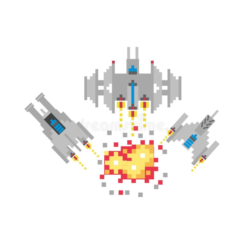 8 Bit Rocket Ship Stock Illustrations – 88 8 Bit Rocket Ship Stock ...