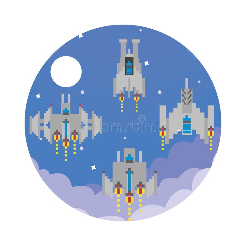 8 Bit Rocket Ship Stock Illustrations – 88 8 Bit Rocket Ship Stock ...