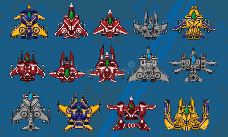 Space Shooter Game Assets Pack Stock Vector - Illustration of aero ...