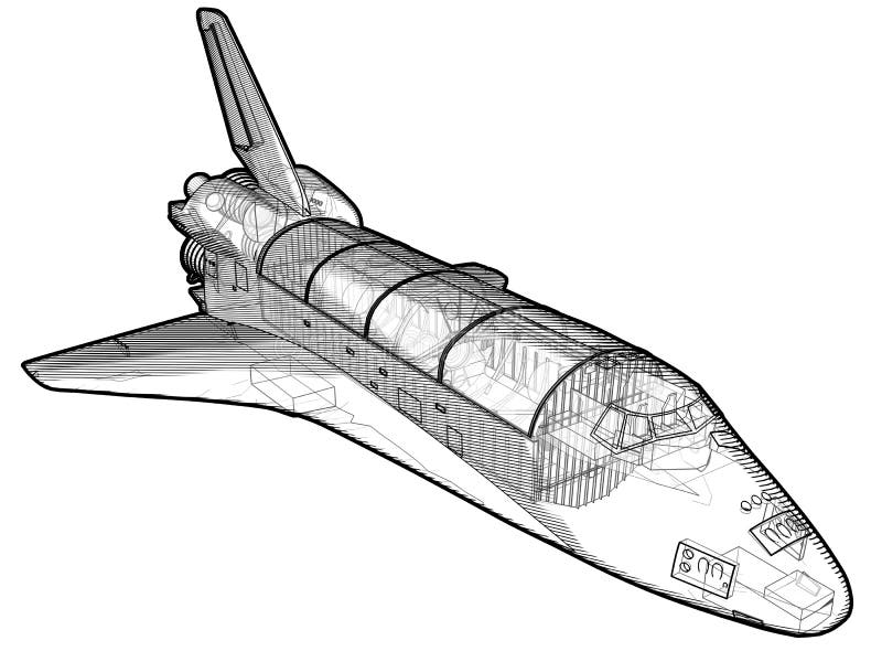 Space shuttle drawing stock vector. Illustration of imagination - 22406288