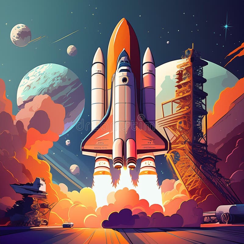 Space Shuttle, AI Generated Stock Illustration - Illustration of united ...