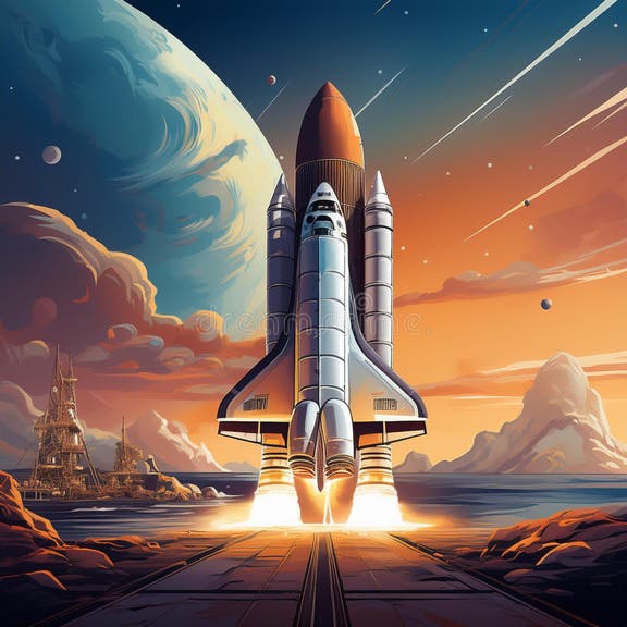 Space Shuttle, AI Generated Stock Illustration - Illustration of ...