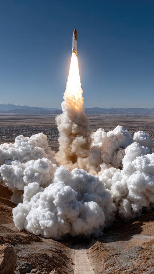 A Space Shuttle Ascends with Remarkable Speed, Enveloped in Smoke and ...