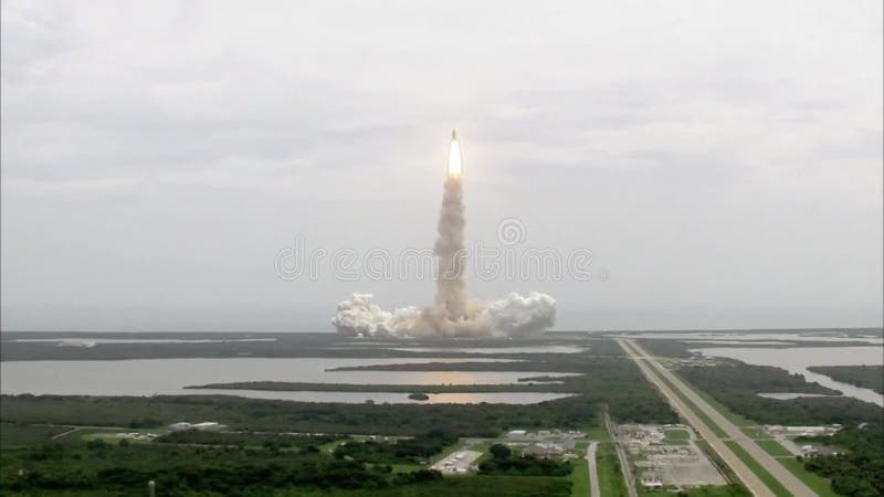 Space Shuttle Atlantis Launch Over Florida Waters. Stock Footage ...
