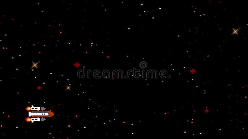 Space Shuttle Background in Arcade Game Style in Loop Stock Video ...