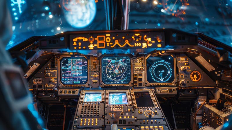 Space Shuttle Cockpit: Command Center of Cosmic Exploration Stock ...