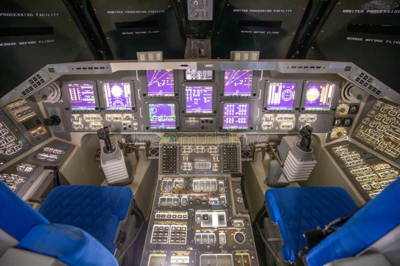 Space Shuttle Cockpit on Display at Houston Space Center in Texas, USA ...