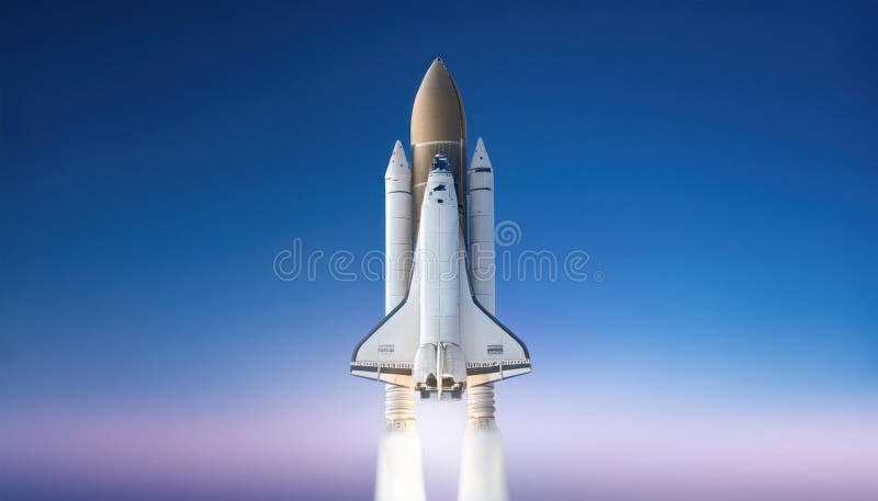 Space Shuttle on Color Background. Gradient Stock Illustration ...