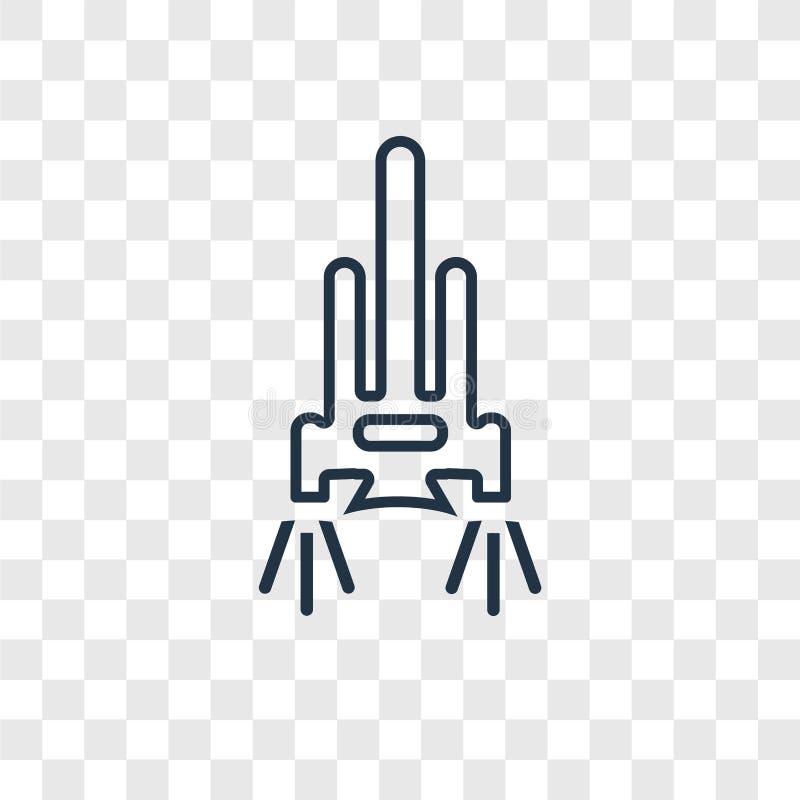 Space Shuttle Concept Vector Linear Icon Isolated on Transparent Stock ...