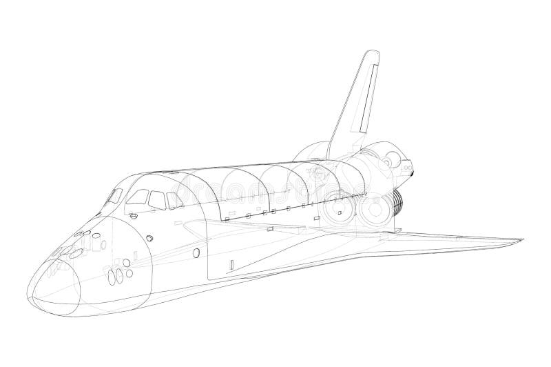 Space Shuttle. 3d Illustration Stock Illustration - Illustration of ...