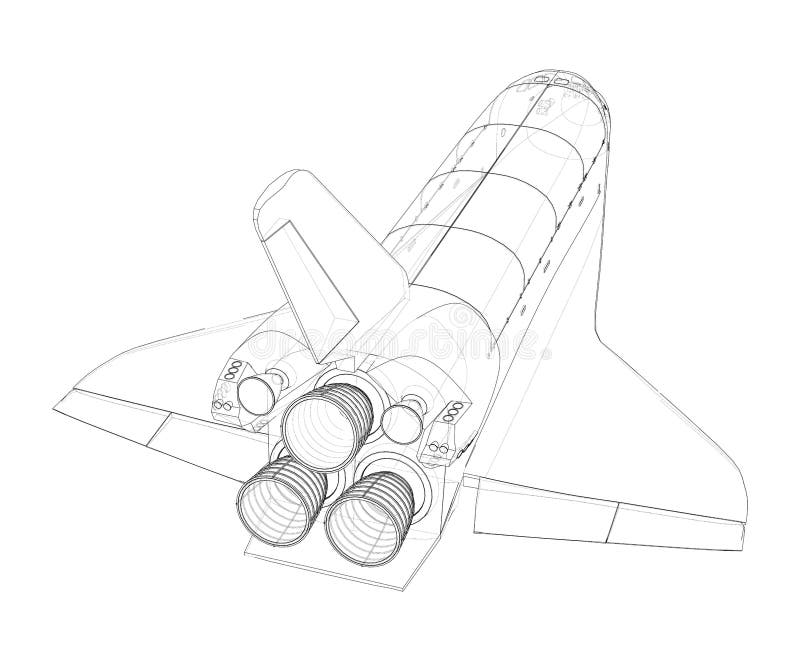 Space Shuttle. 3d Illustration Stock Illustration - Illustration of ...