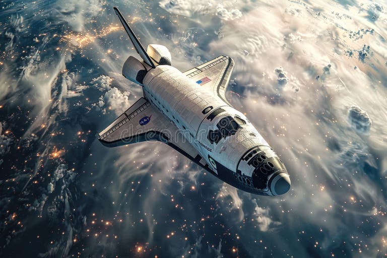 Space Shuttle Earth View stock image. Image of generated - 383507757