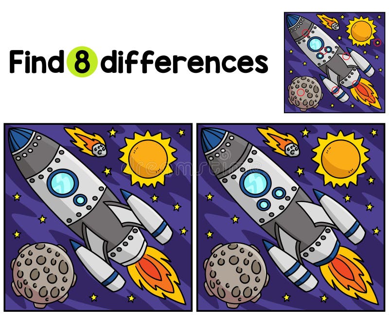 Space Shuttle Find the Differences Stock Vector - Illustration of ...