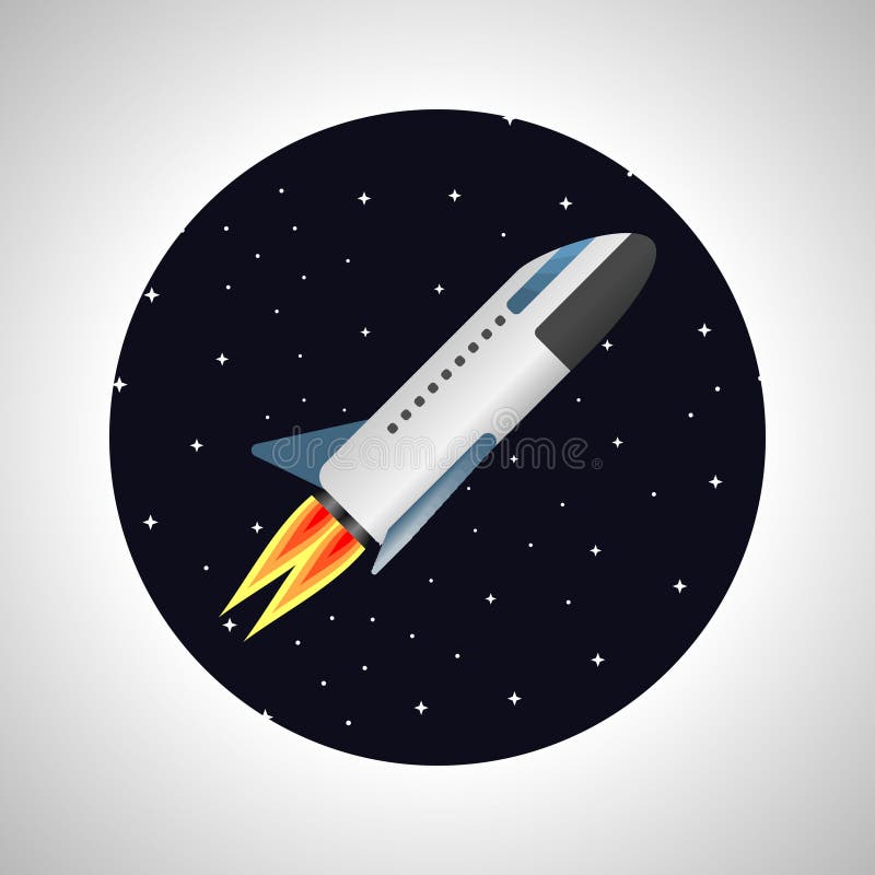 Space Shuttle in Flat Design Stock Vector - Illustration of future ...
