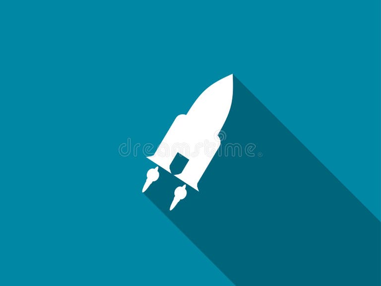 Space Shuttle Flat Icon with Long Shadow. Vector Stock Vector ...