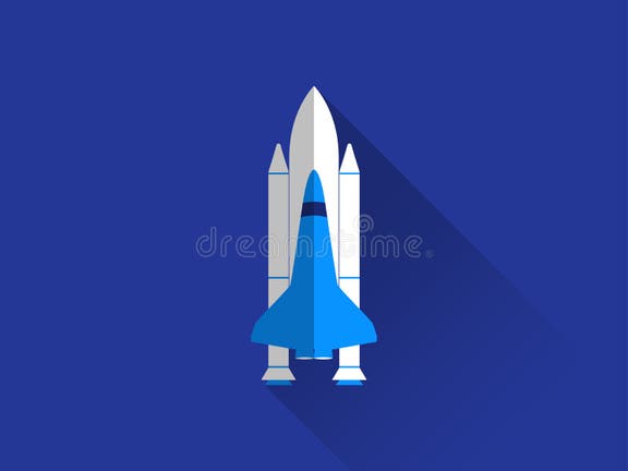 Space Shuttle in a Flat Style with a Long Shadow. Vector Stock Vector ...