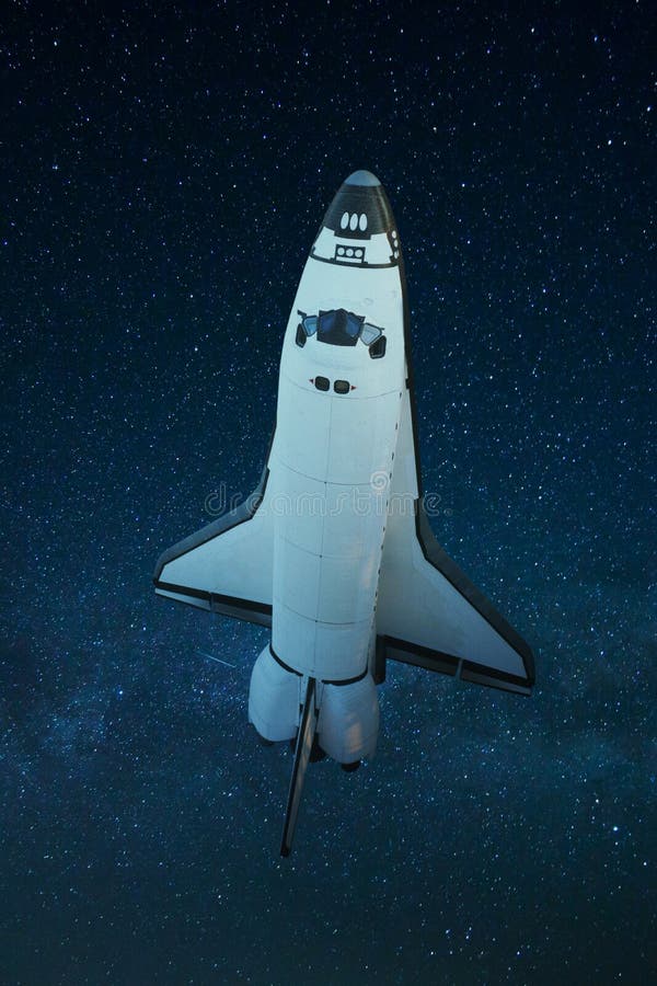 Shuttle Spacecraft with Ballast Takes Off into Starry Space. Successful ...