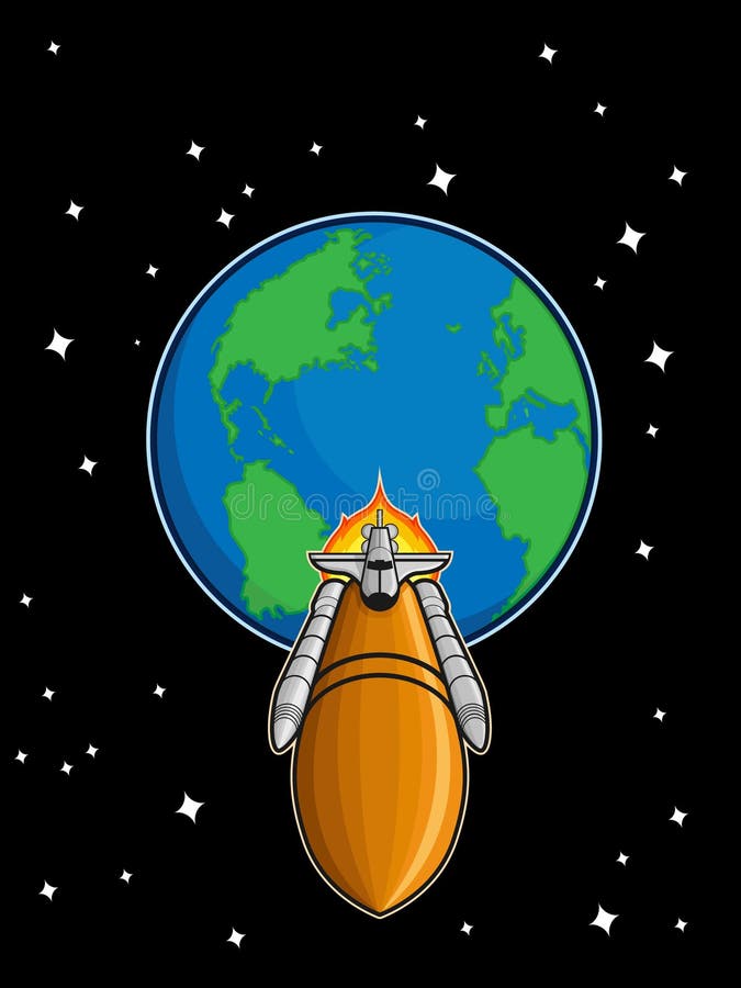 Space Rocket Leaving Earth Stock Illustrations – 371 Space Rocket ...