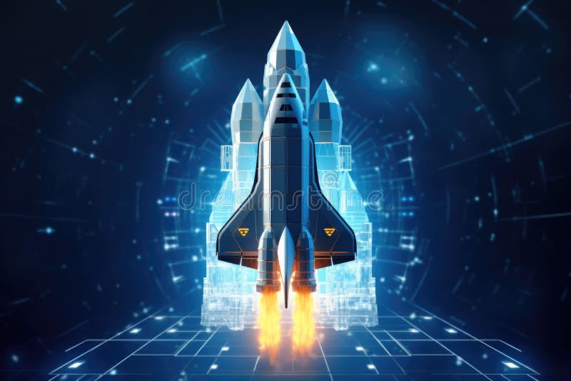 A Space Shuttle Flying through the Air. Suitable for Space Exploration ...