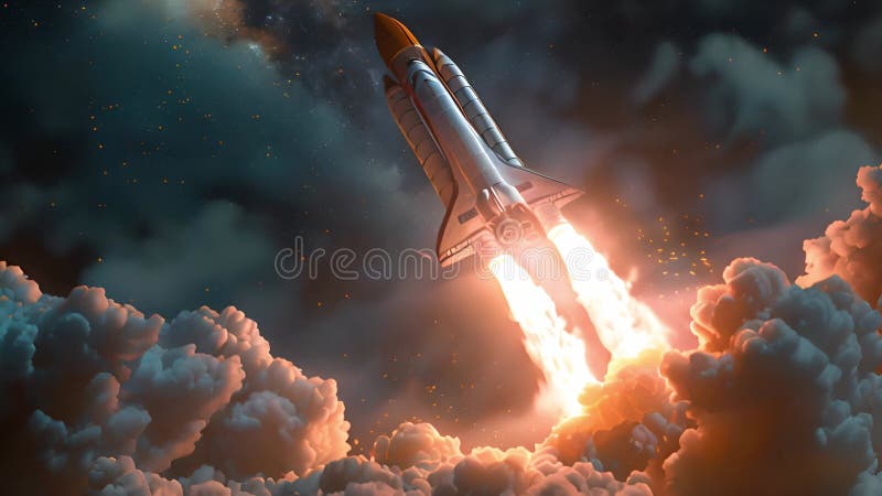 Space Shuttle Flying through Clouds Stock Footage - Video of aerospace ...
