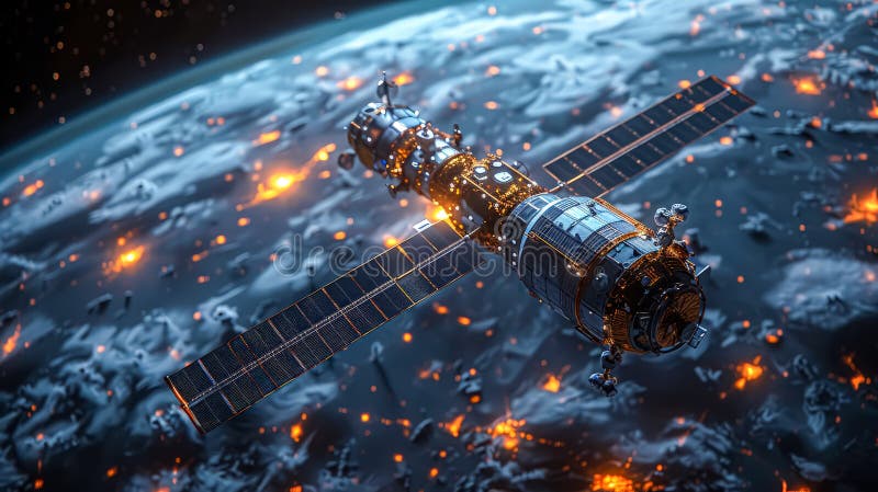 A Space Shuttle is Flying through a Fiery Sky Stock Image - Image of ...