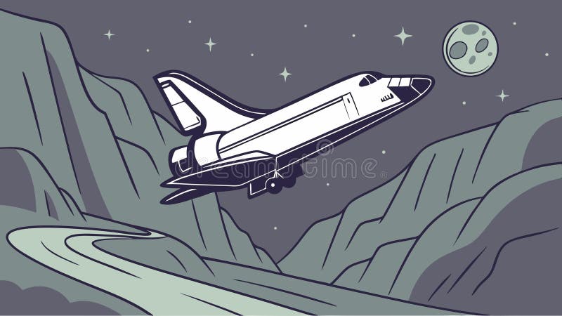 Space Shuttle Flying in Outer Space, Exploring Cosmos and Space Travel ...
