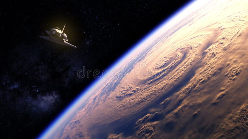 Space Shuttle Flying Over the Earth Stock Video - Video of rocket ...
