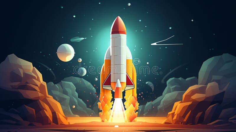 A Space Shuttle is Flying through the Sky. Generative Ai Stock Image ...