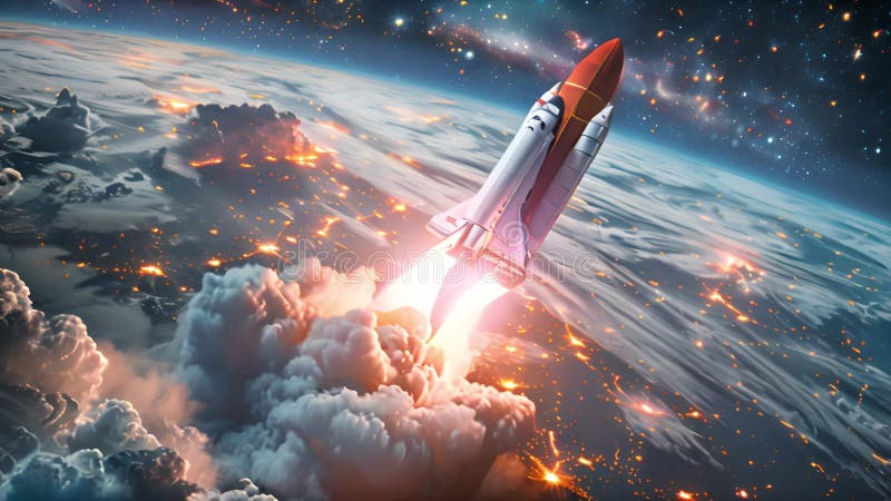 Space Shuttle Soaring in Sky Stock Footage - Video of explore ...