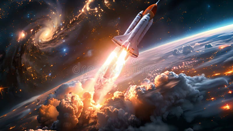 Space Shuttle Flying through the Sky Stock Video - Video of aerospace ...