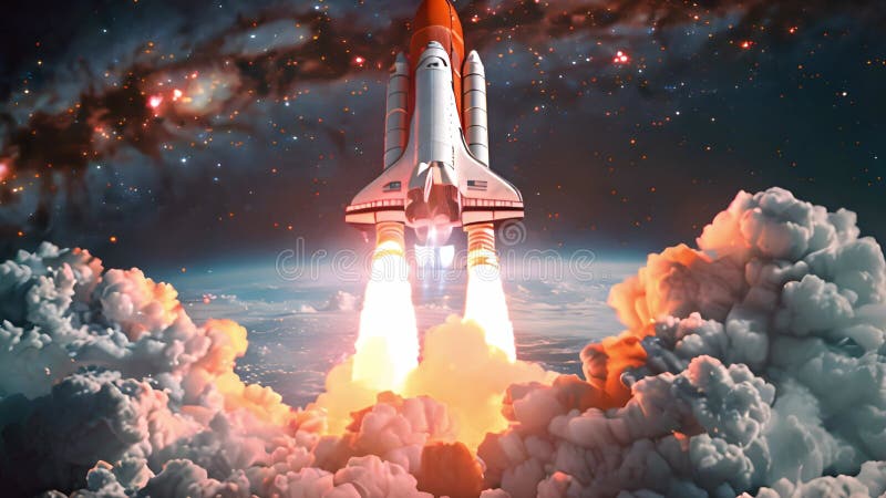 Space Shuttle Flying through Sky Stock Footage - Video of aviation ...