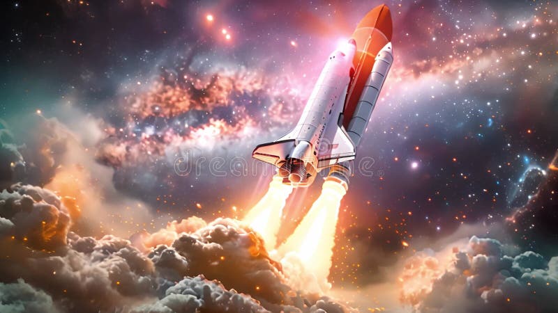 Space Shuttle Flying through Sky Stock Video - Video of atmosphere ...