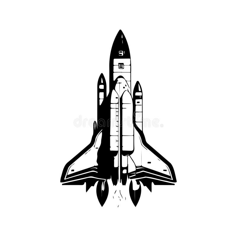 Space Shuttle Icon Hand Draw Black Colour Space Logo Symbol Perfect ...
