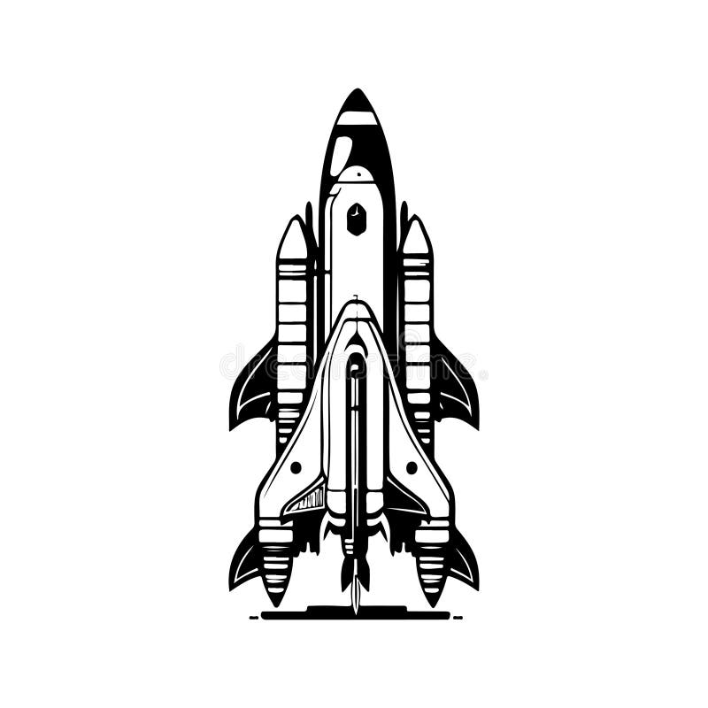 Space Shuttle Icon Hand Draw Black Colour Space Logo Symbol Perfect ...