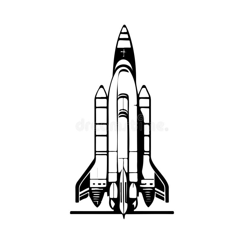 Space Shuttle Icon Hand Draw Black Colour Space Logo Symbol Perfect ...