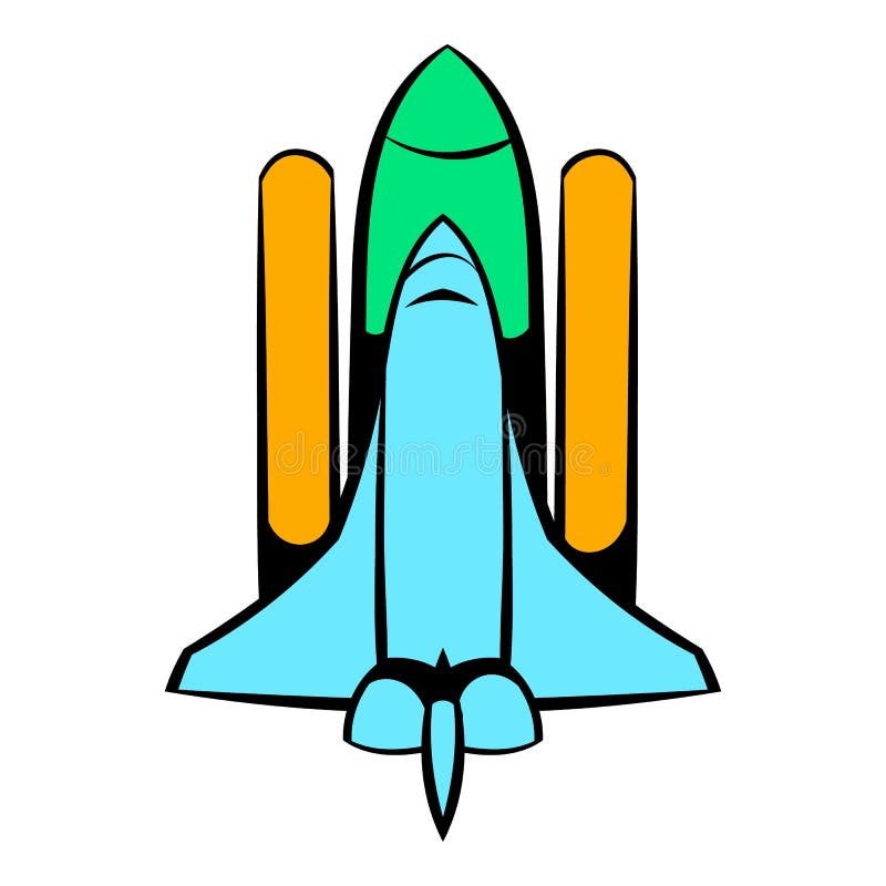 Space Shuttle Icon, Icon Cartoon Stock Vector - Illustration of icon ...