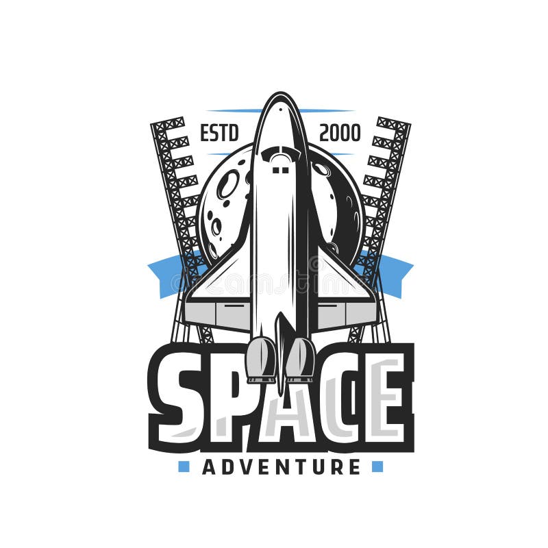 Space Shuttle Icon, Rocket on Startup Launch Pad Stock Vector ...