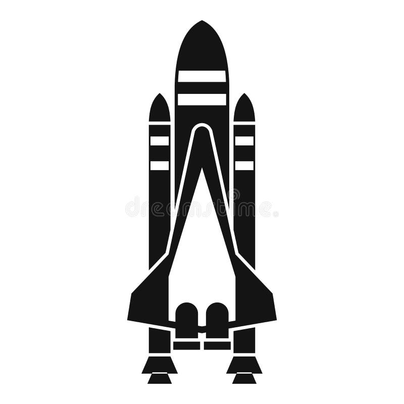 Space Shuttle Icon, Simple Style Stock Illustration - Illustration of ...