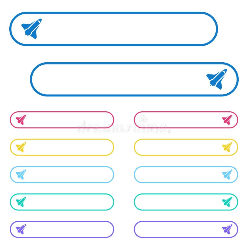 Space Shuttle with Launchers Round Flat Multi Colored Icons Stock ...