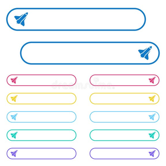Space Shuttle Icons in Rounded Color Menu Buttons Stock Vector ...