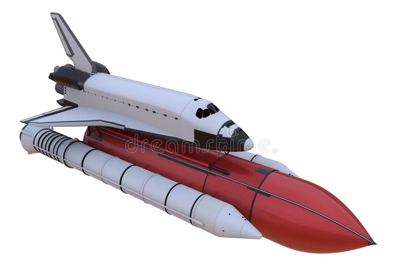 Space shuttle back view stock illustration. Illustration of highlights ...