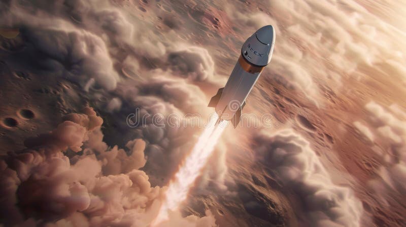 Space Shuttle Jet Rocket Launching into Space Stock Image - Image of ...